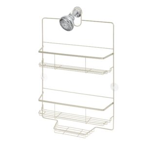 iDesign Everett Wide Metal Hanging Shower Caddy, Bath Organizer Holds Shampoo, Razors, Conditioner, Soap, 15.5" x 4.14" x 25.21", Satin