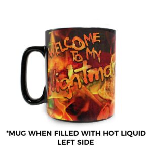 Morphing Mugs A Nightmare On Elm Street – Welcome to My Nightmare – Freddy Krueger Heat Sensitive Clue Mug – Full image revealed when HOT liquid is added - 16oz Large Drinkware