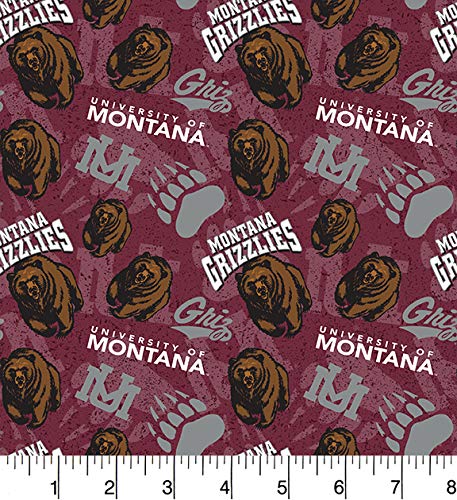 SYKEL ENTRPRISES University of Montana Cotton Fabric with New Tone ON Tone Design Newest Pattern