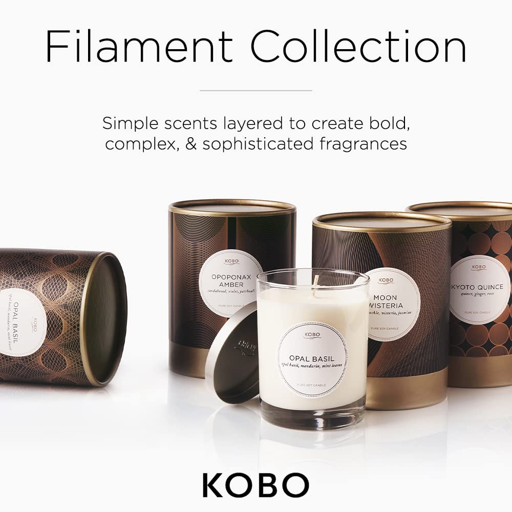 KOBO Moon Wisteria Candle (11 oz) | 100% Pure Soy Candle | All Natural Scented Candle, Hand-Poured in USA | 80 Hour Long Burning Candles | Scented Candles for Home