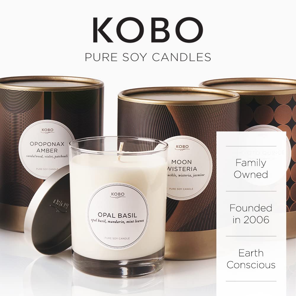 KOBO Moon Wisteria Candle (11 oz) | 100% Pure Soy Candle | All Natural Scented Candle, Hand-Poured in USA | 80 Hour Long Burning Candles | Scented Candles for Home