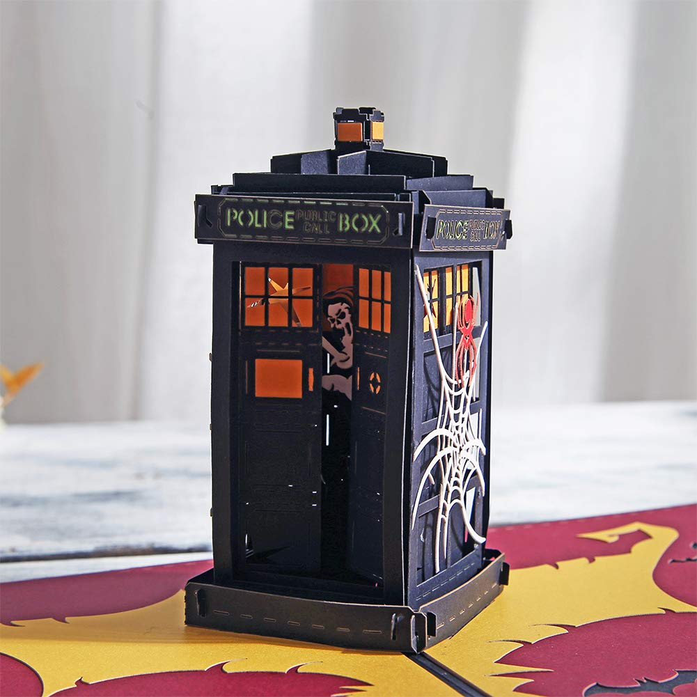 AITpop Thank You 3D Greeting Cards-Tardis of DOCTOR WHO for Halloween,Encouragement Card Birthday Gifts Graduation Card Greeting Card,3D Pop Up Card Tardis Dr.who Cards Halloween pop up cards