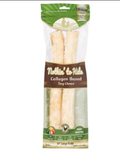 fieldcrest farms nothing to hide natural rawhide alternative large 10'' rolls for dogs - 3 pack (6 chews) premium grade easily digestible chews - great for dental health (chicken)