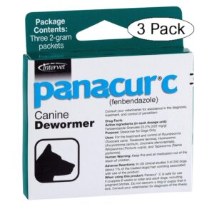 Panacur C Canine Dewormer Dogs 2 Gram Each Packet Treats 20 lbs (3 Packets) (Thrее Расk)