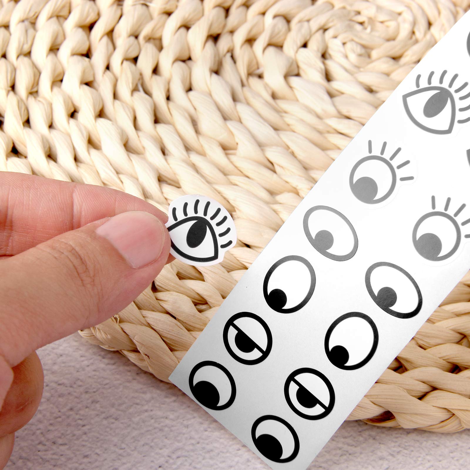 2000 Pieces Eye Stickers Labels. Eyes Self Adhesive Stickers for DIY Handmade Arts and Crafts Toys and Home Decoration（ Black and White）