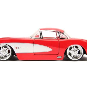 Jada 1957 Chevrolet Corvette Red with Red Interior Bigtime Muscle 1/24 Diecast Model Car 31451