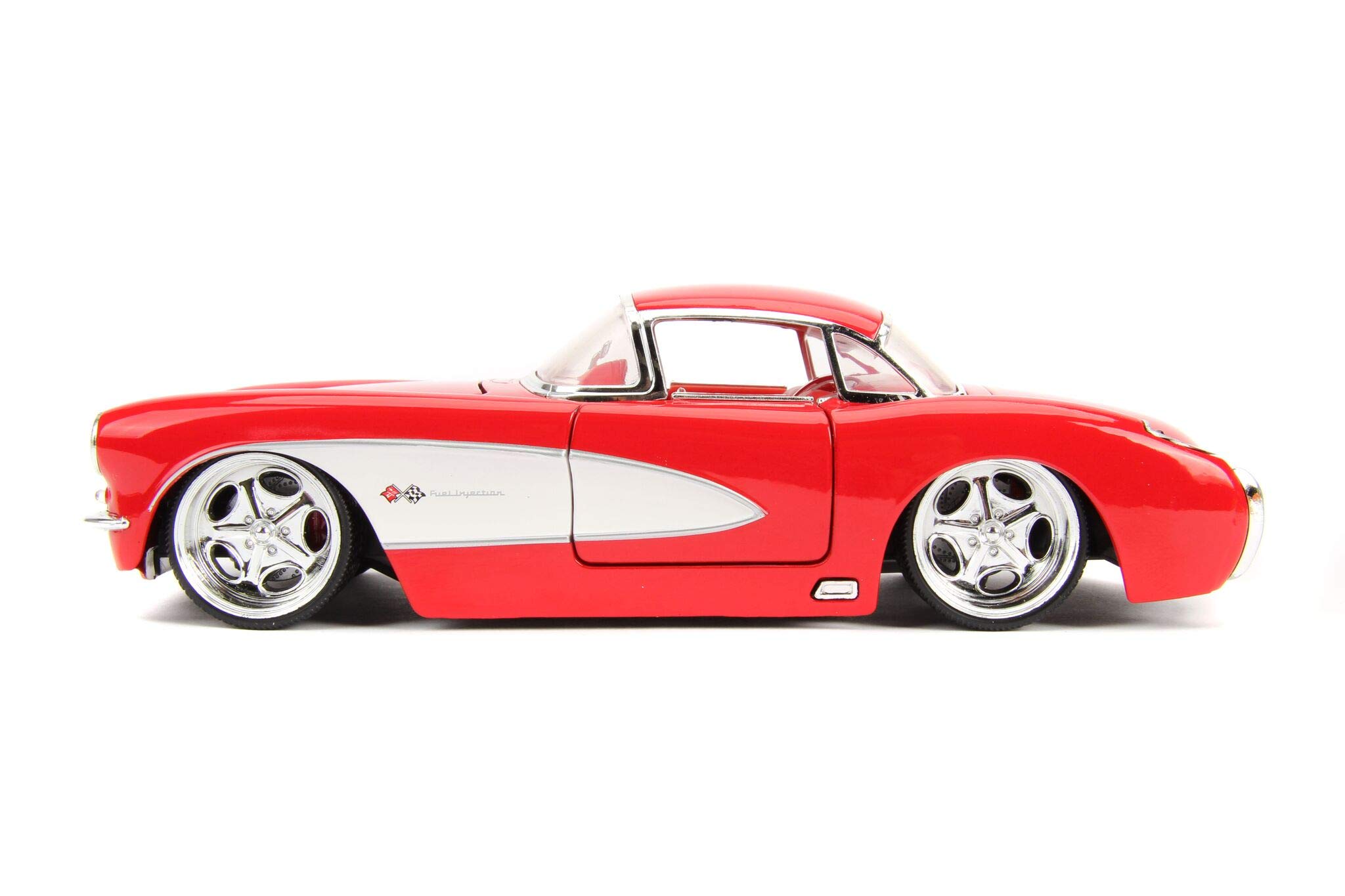 Jada 1957 Chevrolet Corvette Red with Red Interior Bigtime Muscle 1/24 Diecast Model Car 31451