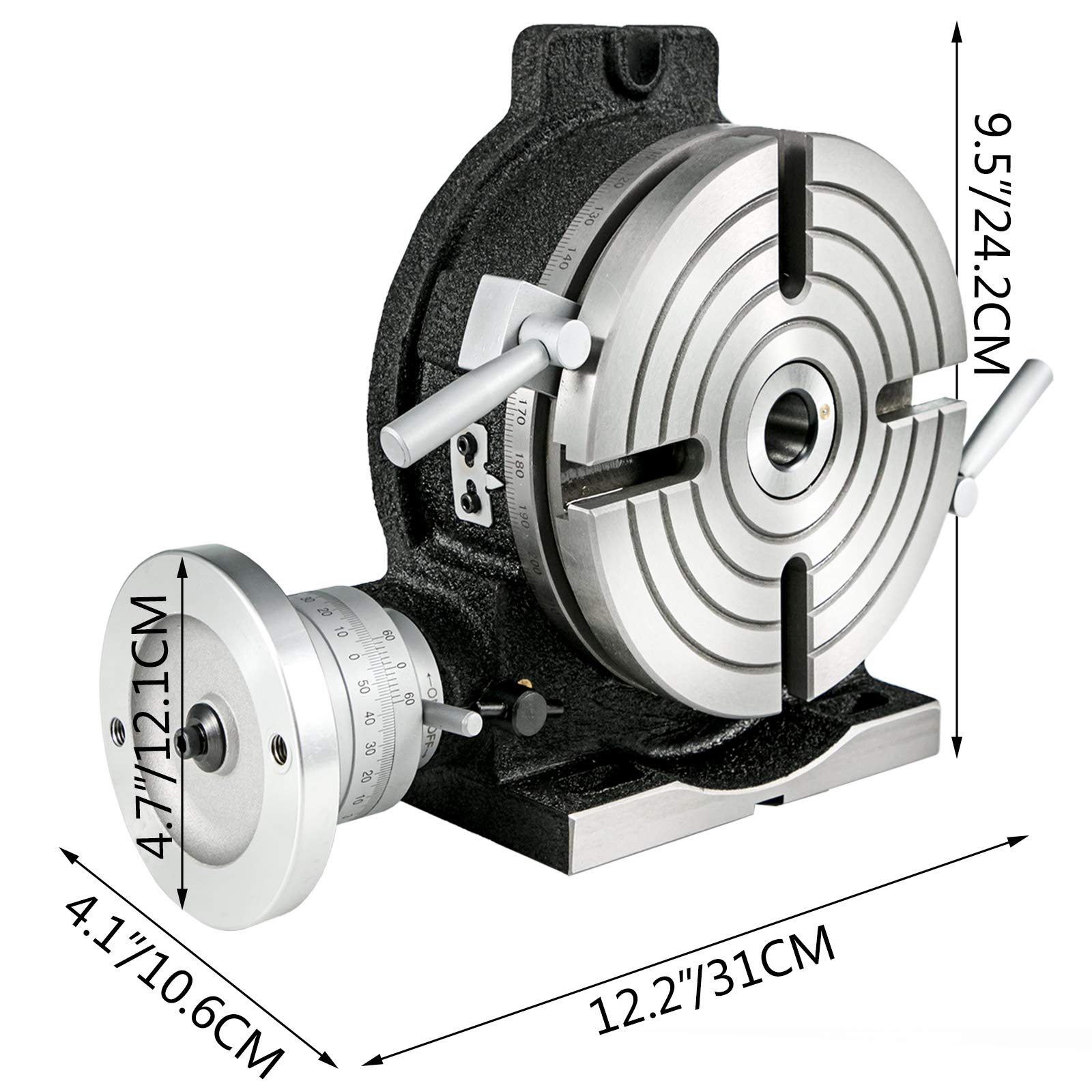 Mophorn Rotary Table 8Inch Horizontal Vertical HV8 Precision 3MT Milling Drilling Machine Vernier Reading Milling Drilling Boring