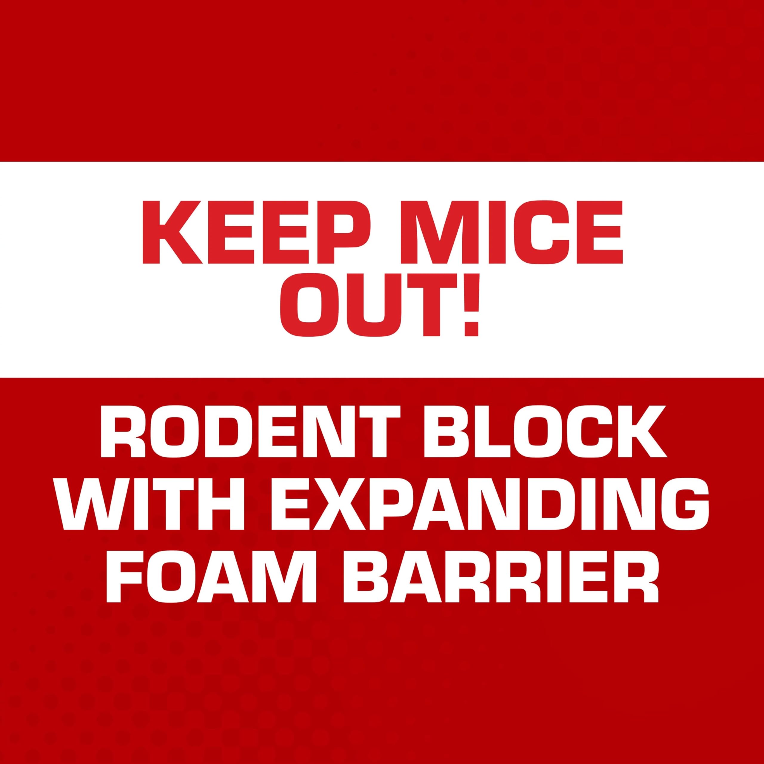 Tomcat Rodent Block Expanding Foam Barrier, Fills Gaps to Keep Mice From Entering the Home, 12 oz.