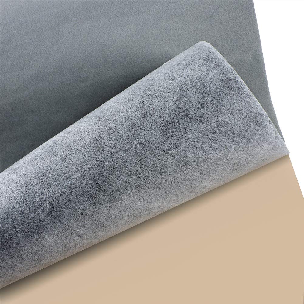 Mesheshe 2PCS Self Adhesive Felt Sheets, DIY Felt Adhesive Sheet for Art & Crafts, Peel and Stick Felt for Drawer/Jewelry Box Felt Liner, Solid Color Felt Wallpaper (14.6" x 39.4", Grey)