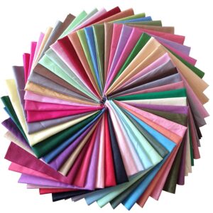 longshine-us 25pcs 12inchx 12inch solid candy colors premium cotton craft fabric bundle squares patchwork lint diy sewing scrapbooking quilting dot pattern artcraft