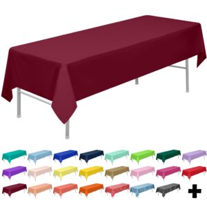 party ulyja burgundy tablecloths plastic 3-pack premium 54 inches x 108 inches disposable table covers decorative table cloths for rectangle tables