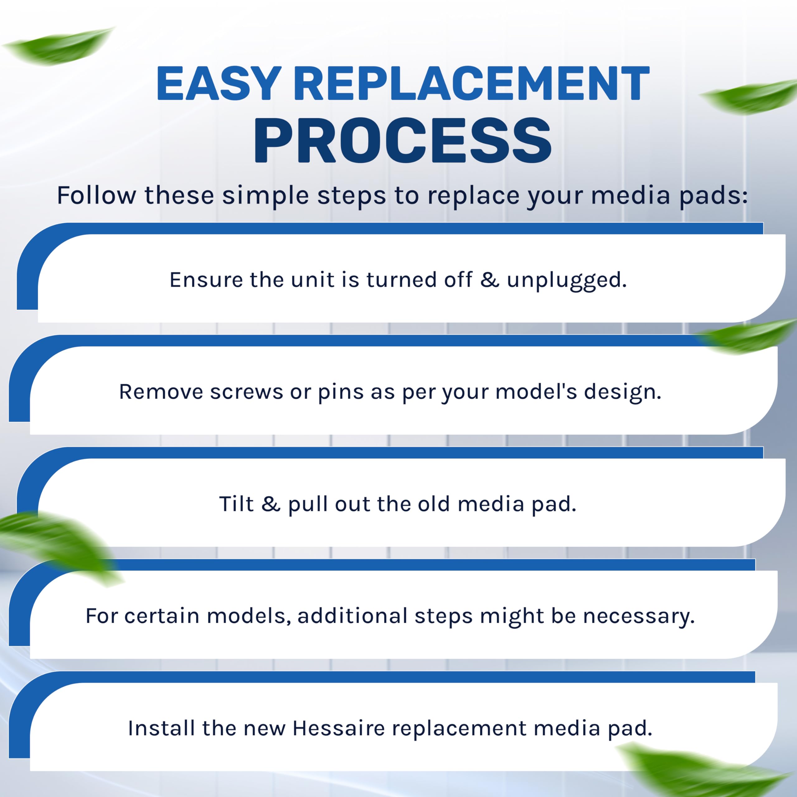 Hessaire Replacement Evaporative Cooler Pads - Swamp Cooler Replacement Pads Corrugated Build - Low Odor Xel50 Media Evaporative Cooling Pad for 1300 CFM Cooler Fan - 3 Panels, 21.75” x 10” & 18”