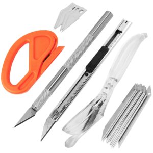 cartints vinyl wrap knife set window film cutter knife craft knife multi-use utility blade, 4 kinds of cutting tools