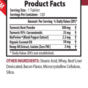 cat Skin Irritation - Pets Turmeric with Organic Coconut Oil - Dogs and Cats - Added Hemp Oil Extract - Powerful - Dog Hemp Hip and Joint Supplement - 2 Bottles (240 Treats)