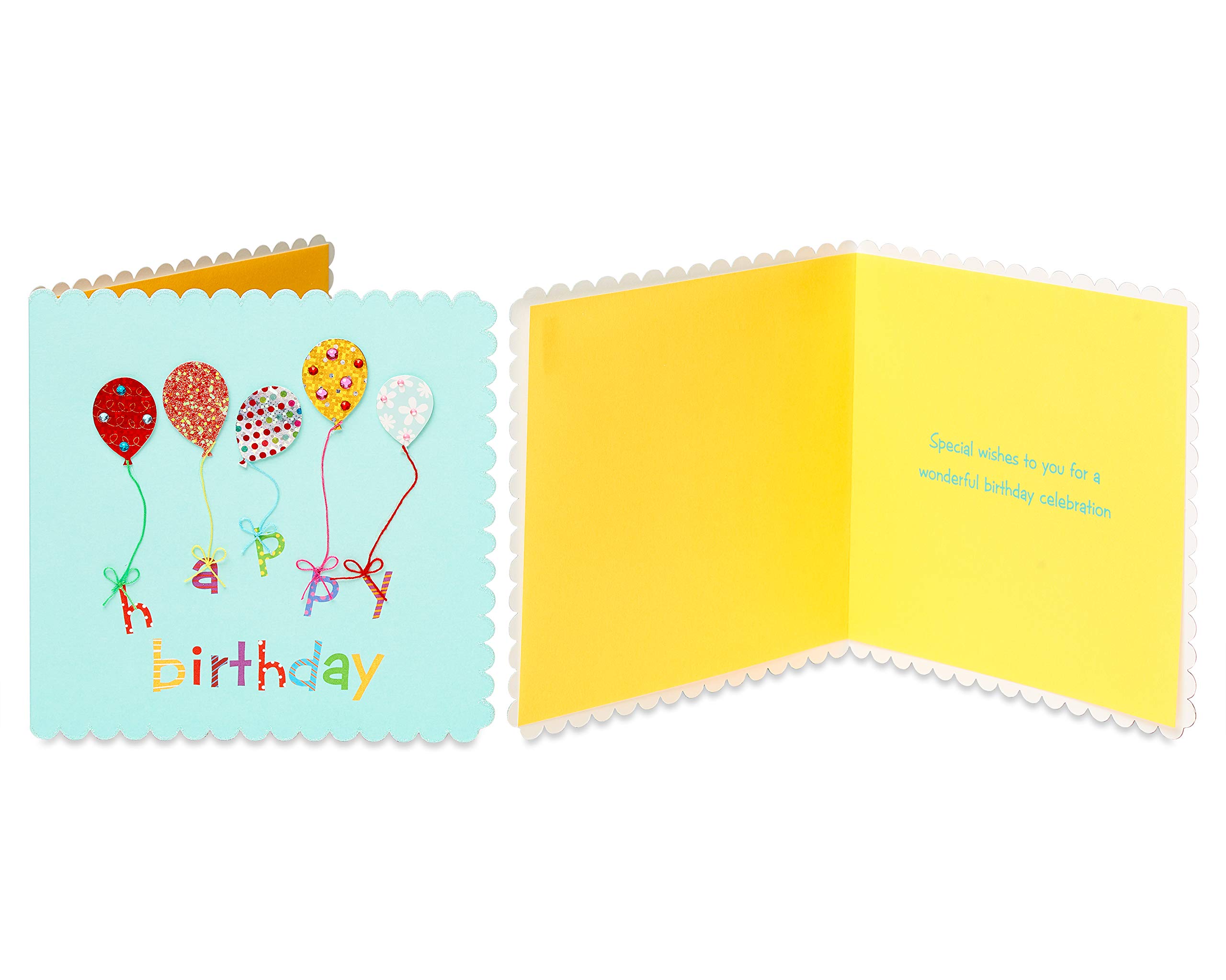 Papyrus Birthday Card Assortment, Balloons and Candles (3-Count)