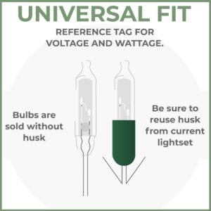 612 Vermont 2.5V Clear Mini Christmas Replacement Bulbs for Christmas Trees and Incandescent String Lights, Pinched Base, 100 Count (0.42 Watt, 170 mA)