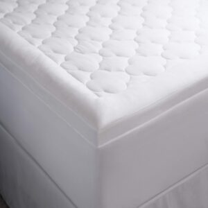 allied home gel fiber filled plush mattress topper - mattress cover 300tc cotton hotel mattress topper - down-alternative mattress pad california king - 72” x 84” x 2