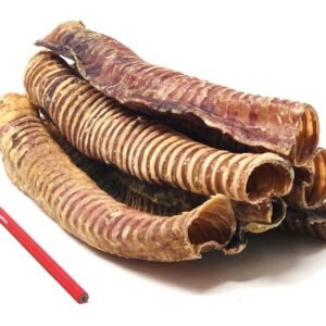 ValueBull Beef Trachea Dog Treats 10-12 Inch, 40 Count Bulk Pack - Angus Beef Dog Chews, Grass-Fed, Single Ingredient