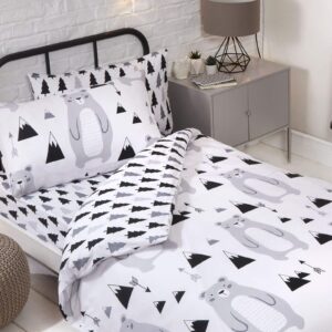 price right home scandi bear junior toddler duvet cover and pillowcase set