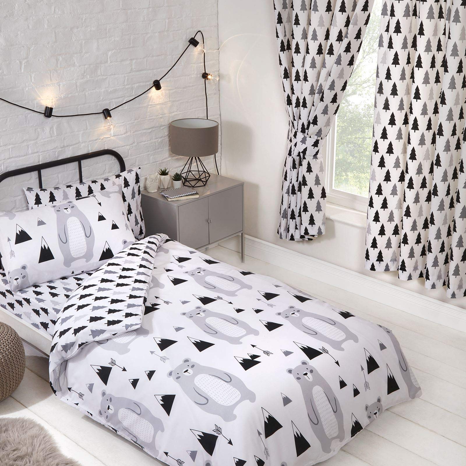 Price Right Home Scandi Bear Junior Toddler Duvet Cover and Pillowcase Set