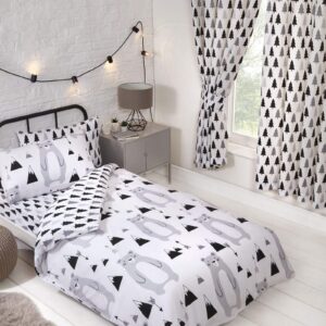 Price Right Home Scandi Bear Single Duvet Cover and Pillowcase Set