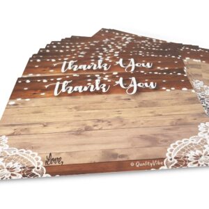 25 Thank You Cards Thick Rustic Style With 25 Envelopes