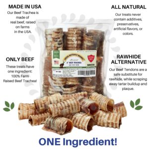 Green Butterfly Brands Dog Chews – Beef Trachea Dog Treat Chew Made in USA. Grass Fed Farm-Raised American Beef. Glucosamine Rich for Healthy Joints. All Natural Dental Chew (3" 16 OZ)