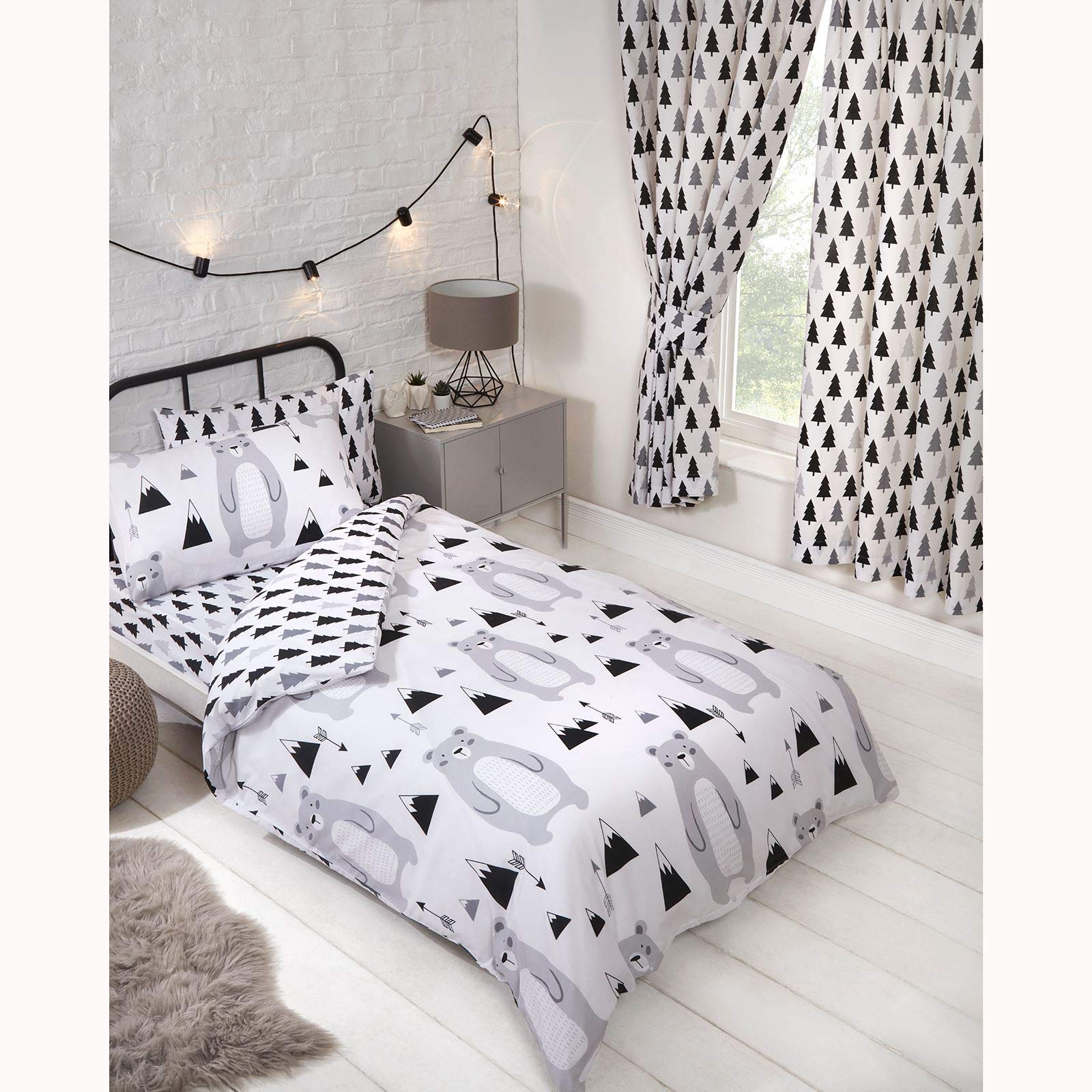 Price Right Home Scandi Bear Junior Toddler Duvet Cover and Pillowcase Set