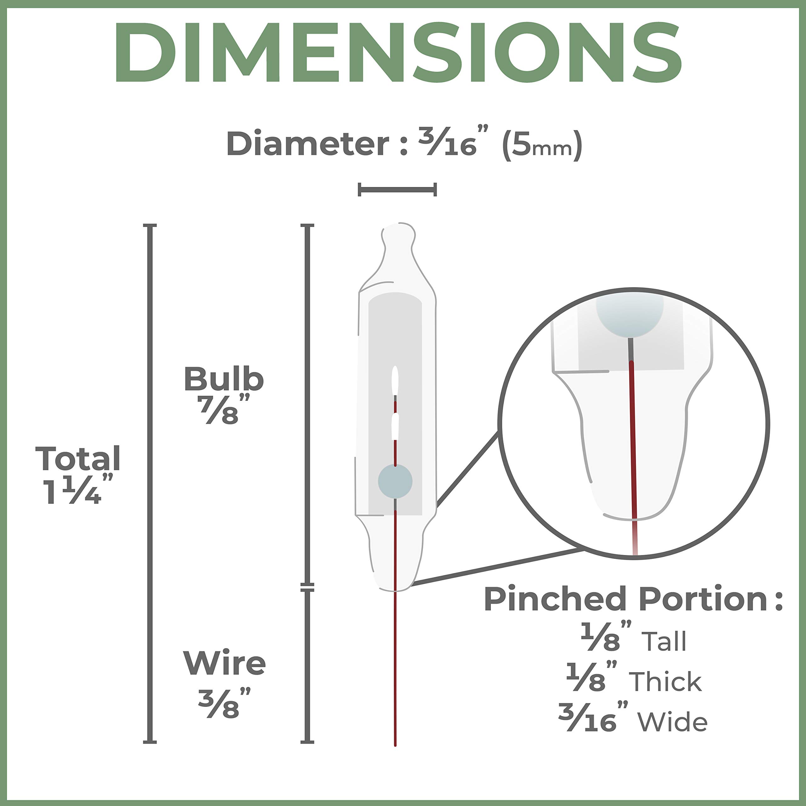 612 Vermont 2.5V Clear Mini Christmas Replacement Bulbs for Christmas Trees and Incandescent String Lights, Pinched Base, 100 Count (0.42 Watt, 170 mA)