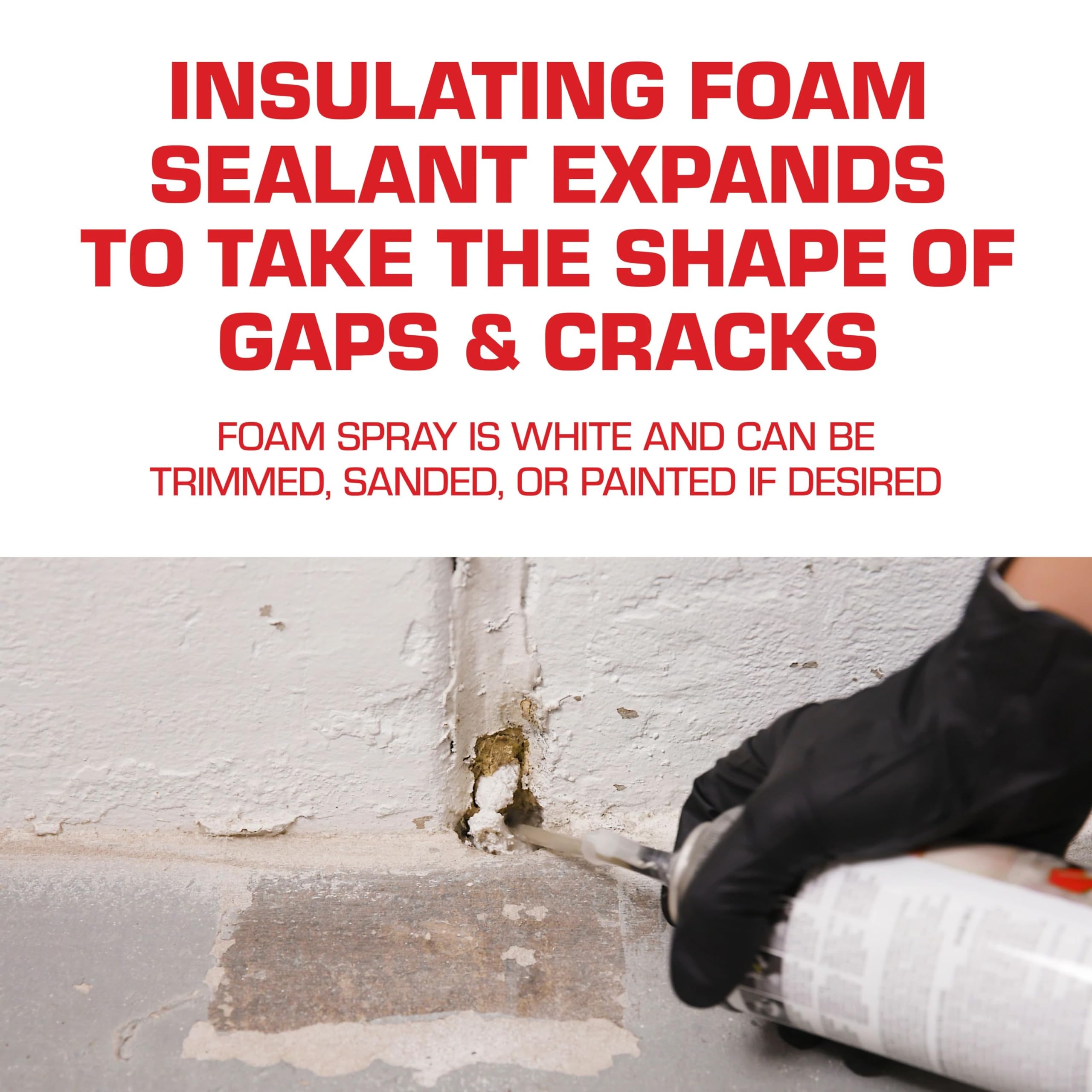 Tomcat Rodent Block Expanding Foam Barrier, Fills Gaps to Keep Mice From Entering the Home, 12 oz.