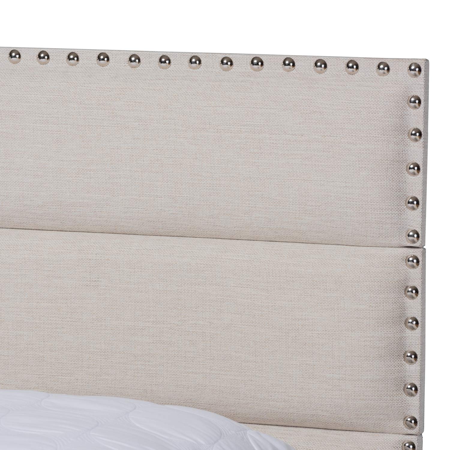 Baxton Studio Ansa Modern and Contemporary Beige Fabric Upholstered Full Size Bed