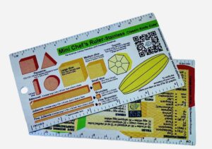 ard culinary mini chef’s ruler-stainless,knife cuts ruler and template,cutting and multi culinary applications kitchen reference tool, for culinary, students,profesdionals and cooking enthusiasts