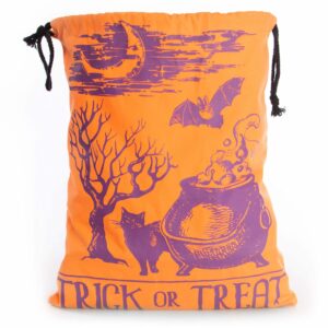 halloween trick or treat candy bag | washable canvas tote bag | drawstring bag for halloween candy | haunted house