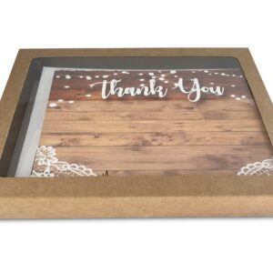 25 Thank You Cards Thick Rustic Style With 25 Envelopes