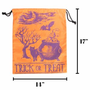 Halloween Trick or Treat Candy Bag | Washable Canvas Tote Bag | Drawstring Bag for Halloween Candy | Haunted House