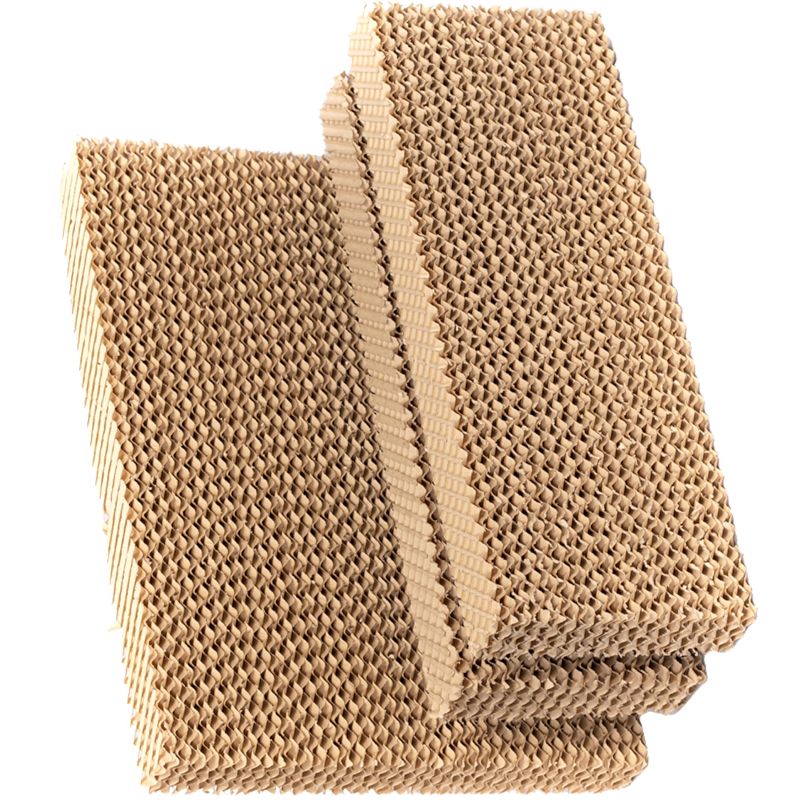 Hessaire Replacement Evaporative Cooler Pads - Swamp Cooler Replacement Pads Corrugated Build - Low Odor Xel50 Media Evaporative Cooling Pad for 1300 CFM Cooler Fan - 3 Panels, 21.75” x 10” & 18”