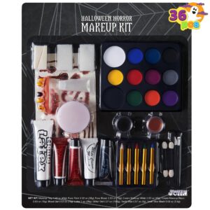 joyin halloween makeup set ultimate family party pack all-in-one easy on set for halloween party supplies, halloween zombie cosplay, face paint & body paint, halloween party favors