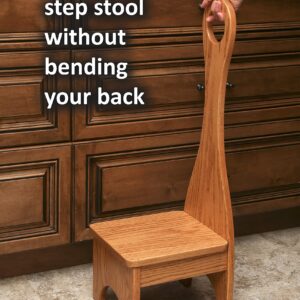 BCC Solid Hardwood Bench Step Stool with Handle: Handmade in The USA: for Kitchen, Bedroom or Bathroom (Oak, Golden)