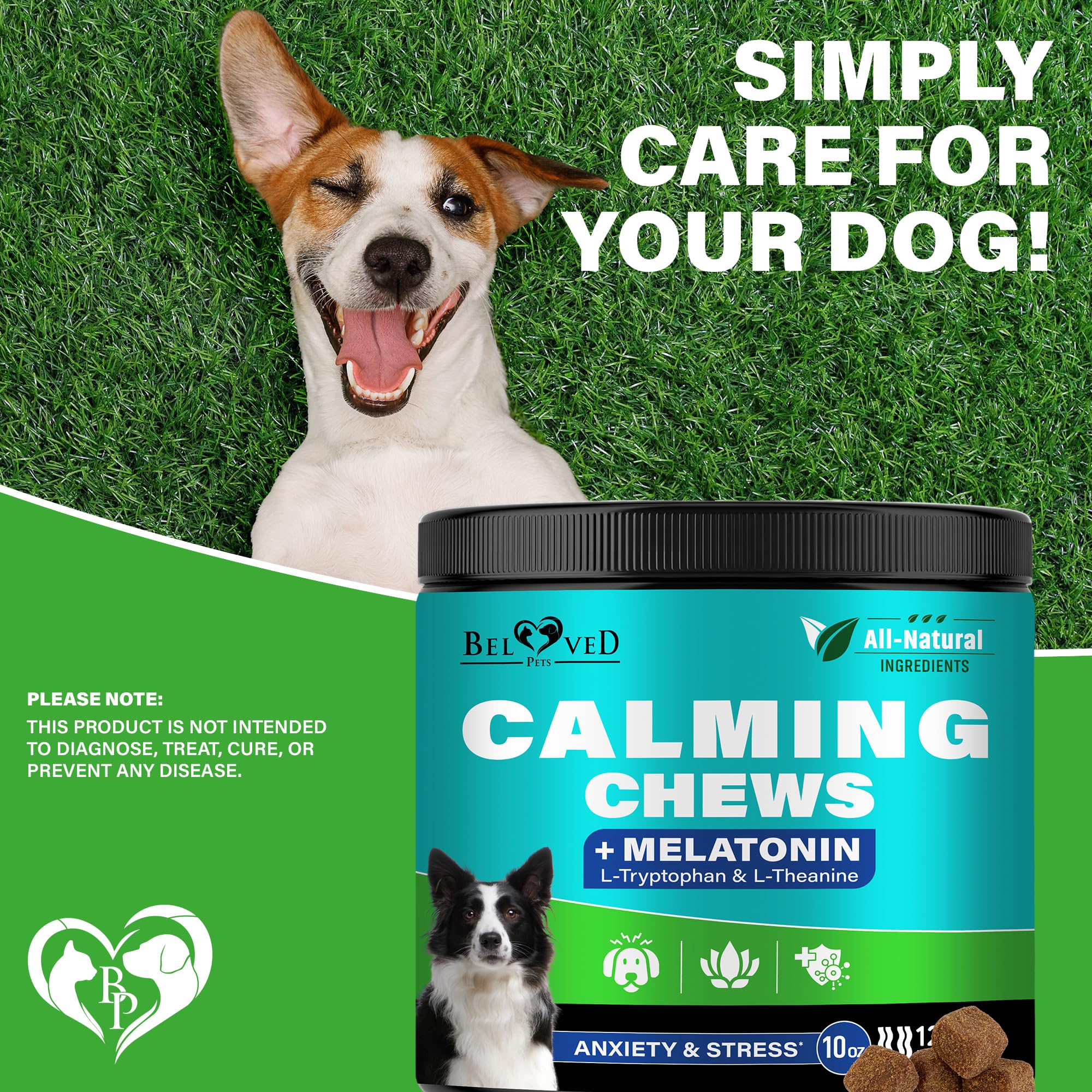 Hemp Calming Chews for Dogs & Puppy-Pet Separation Anxiety Relief Treats & Calm Aggressive Behavior - Melatonin Anti Stress Treatment Help with Thunder, Sleep Aid - Made in USA (Bacon (For Dogs))