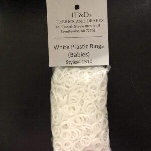 Fabrics and Drapes -100 Pack Sew On UV White Rings for Shades - Roman Shade Rings