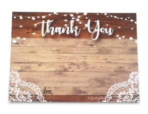 25 thank you cards thick rustic style with 25 envelopes