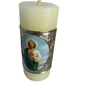 3" Mini Cirio Pascual Repujado San Judas Tadeo Imagen, Paschal Candle Embossed [12 Pieces]