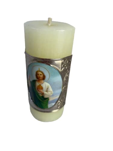 3" Mini Cirio Pascual Repujado San Judas Tadeo Imagen, Paschal Candle Embossed [12 Pieces]