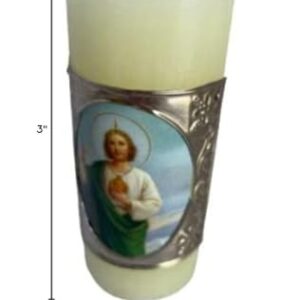 3" Mini Cirio Pascual Repujado San Judas Tadeo Imagen, Paschal Candle Embossed [12 Pieces]