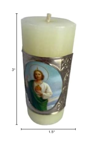 3" Mini Cirio Pascual Repujado San Judas Tadeo Imagen, Paschal Candle Embossed [12 Pieces]