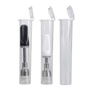 72mm Child Resistant Pop Top Cartridge Tubes Clear 1mL 0.5mL (10 Pack)