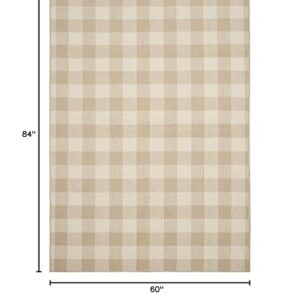 Garland Rug Country Living Buffalo Plaid Area Rug, 5-Feet by 7-Feet, Tan/Ivory