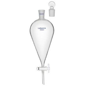 labasics borosilicate glass 1000ml conical separatory funnel with ptfe stopcock, 1000ml