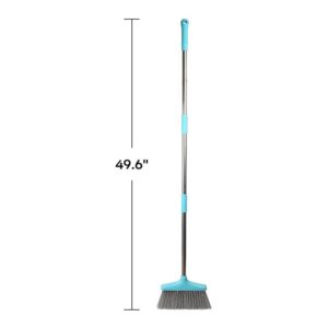 Broom with Dustpan Combo Set, Broom Dust Pan Set with 48inch Long Handle, Broom and Dustpan Set for Home, Kitchen, Office, Outdoor, Indoor - 3L Capacity, 10" Great Edge